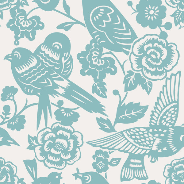 AVIARY WALLPAPER LARGE AQUA – thomaspaul wallpaper